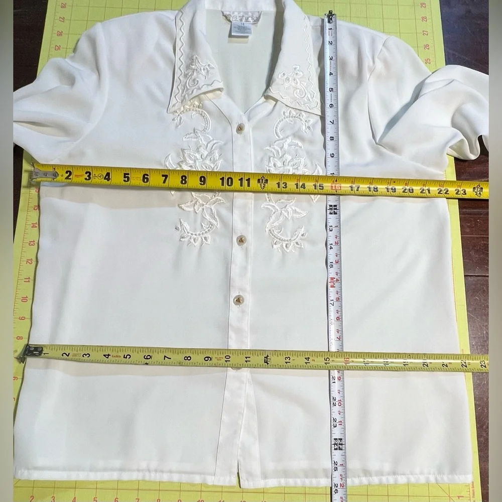 Vintage | Tops | Vintage Fancy Embroidered Floral Lace Beaded Blouse ...